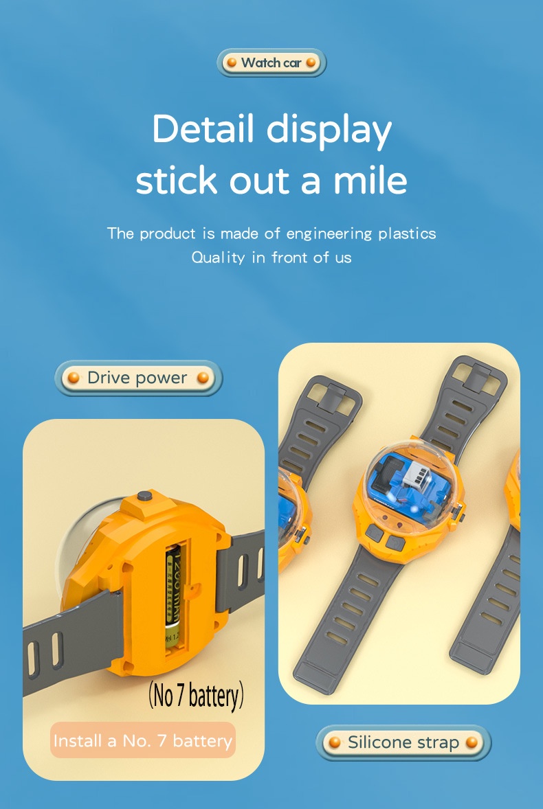 Kids Mini RC Construction Car Remote Control Watches toy USB charge ...