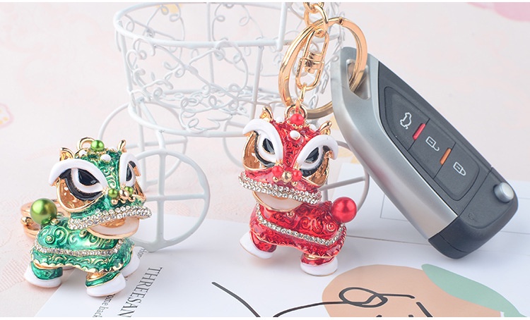 Chinese New Year Gift Car Key Chains Key Cover Chinoiserie Lion ...