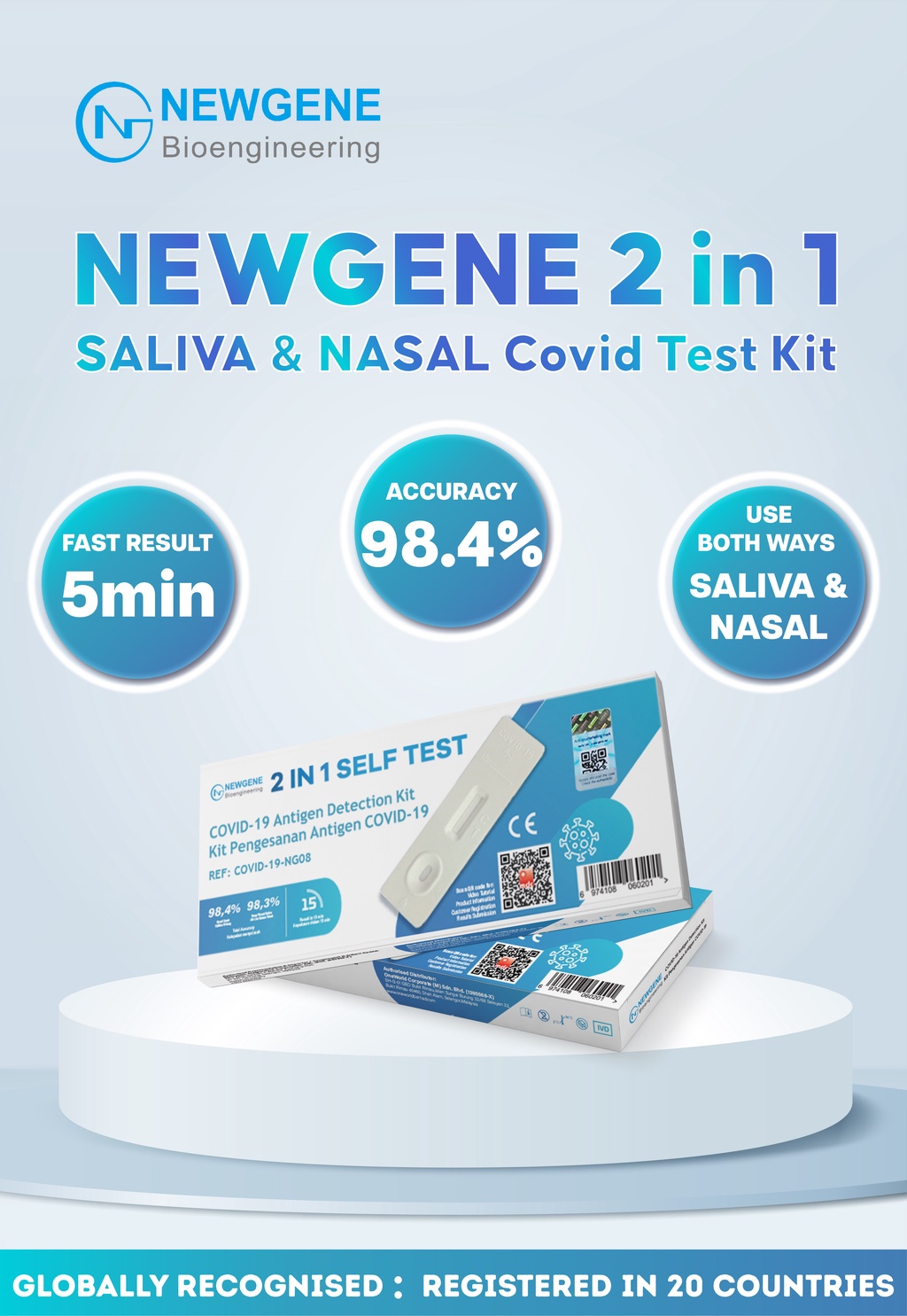 【KKM Approved】1 Box 25Kit NewGene 2in1 Saliva & Nasal Covid Test Kit ...