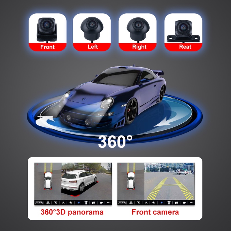 (Malaysia in Stock) HD 3D 360 Camera Car Bird View System 4 Camera 360 ...