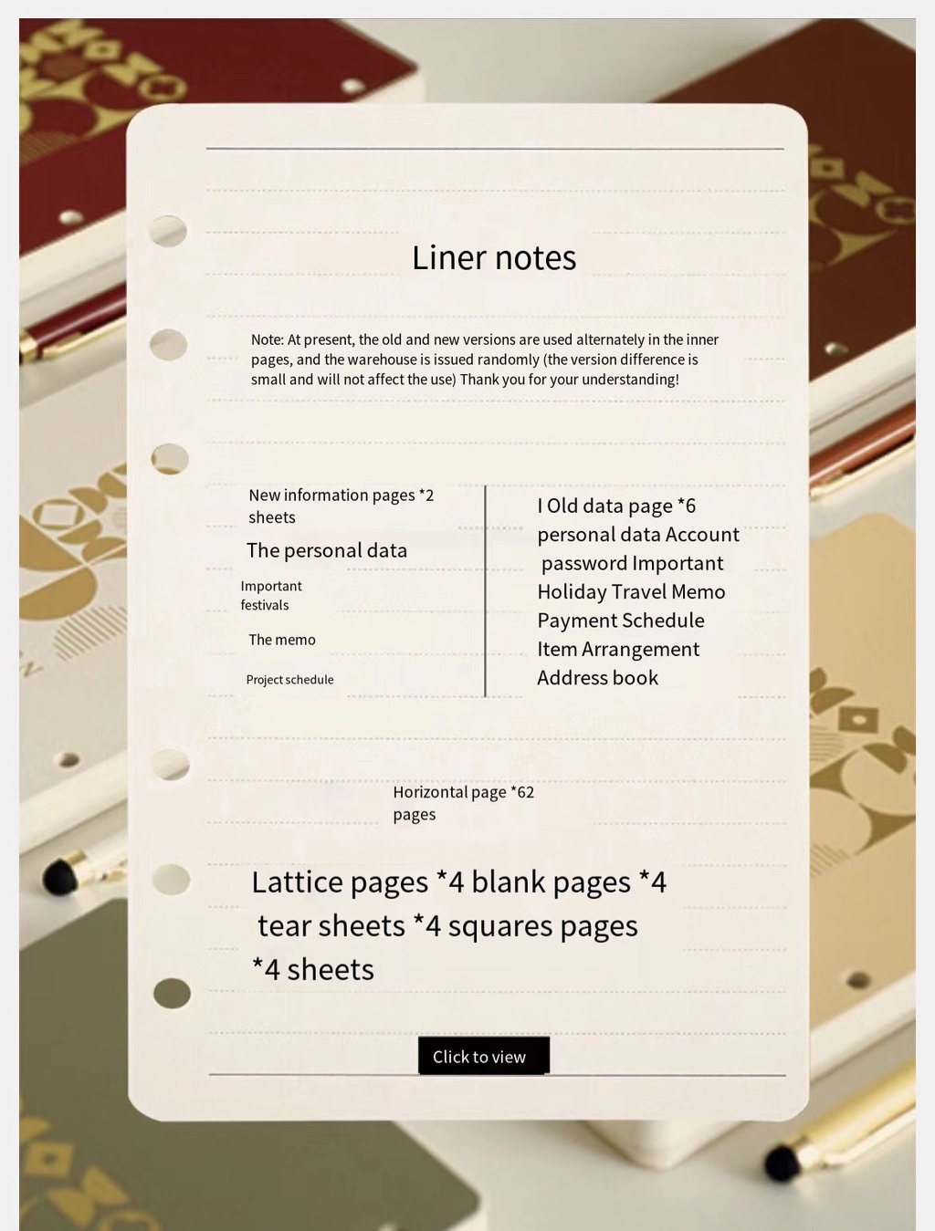 A5 Binder Notebook 6 Hole File Journal Notebook Diary Agenda Planner ...