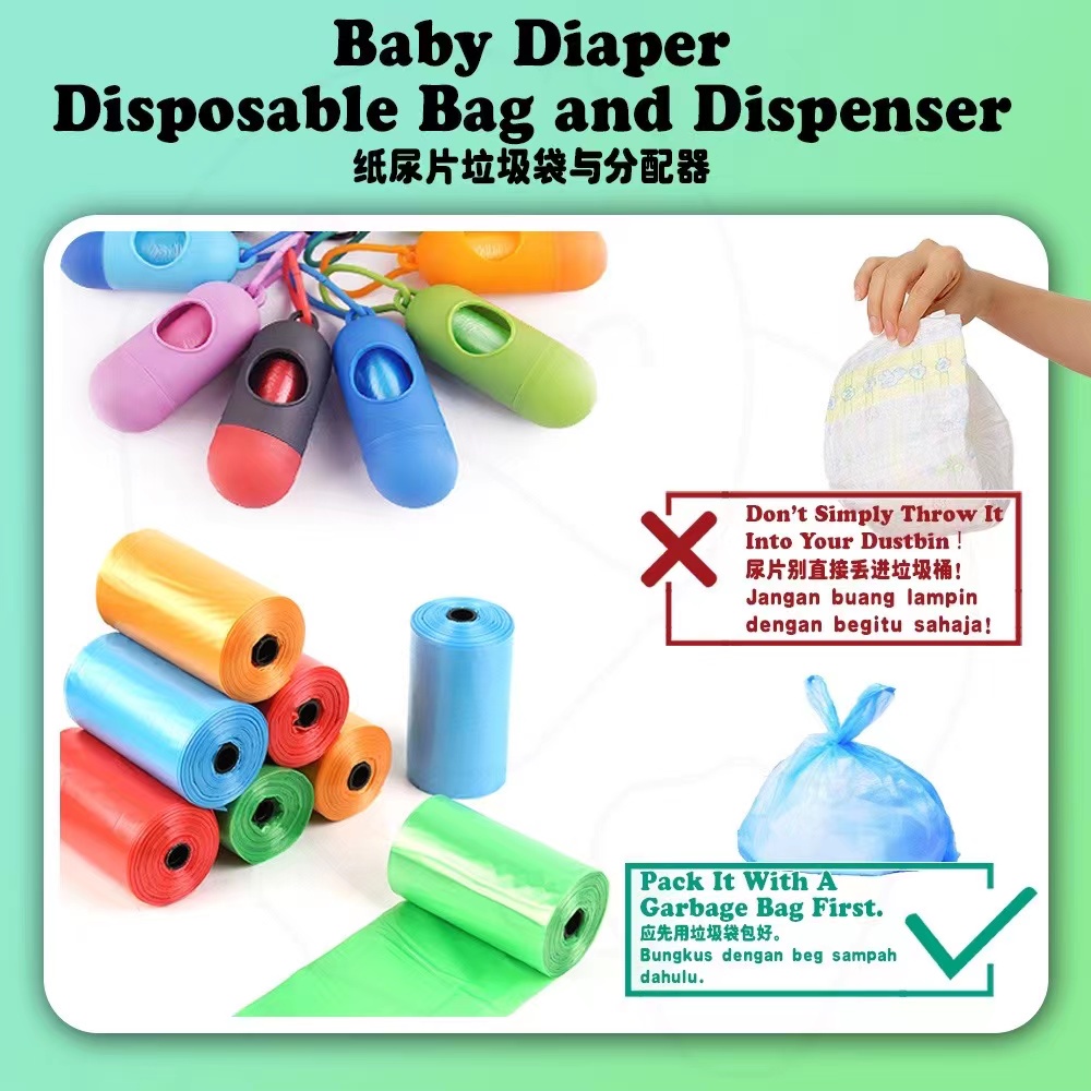 Capsule Rubbish Bag Disposable Dispenser Refill Garbage Portable Poop ...