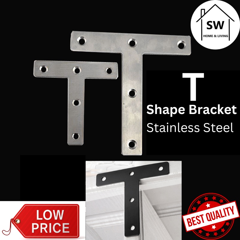 SW Stainless Steel Bracket T Shape Bracket Sesiku Rak Rack Angle Shape ...