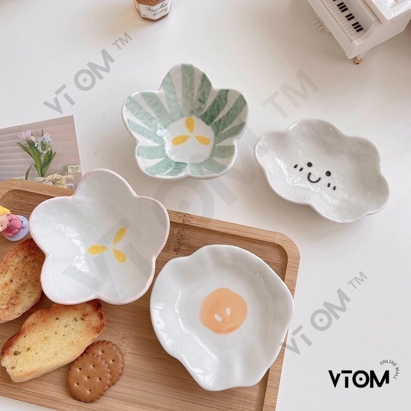 VTOM Ceramic Soy Sauce Plate Small Plate Mini Saucer Dipping Bowl Dish ...