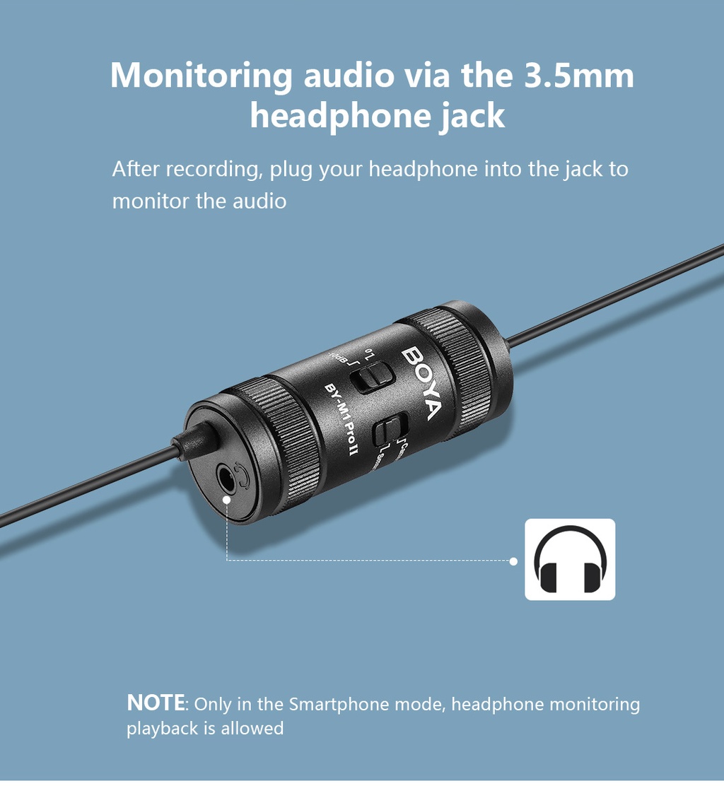 BOYA BY-M1 Pro II Omnidirectional Lavalier Microphone (Upgraded of BY ...
