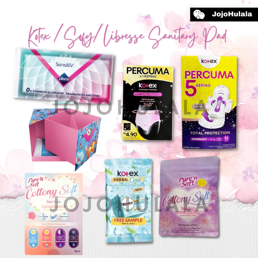 Libresse Kotex Sofy Pure Soft Trial Pack Day Night Wing Pads Liners ...