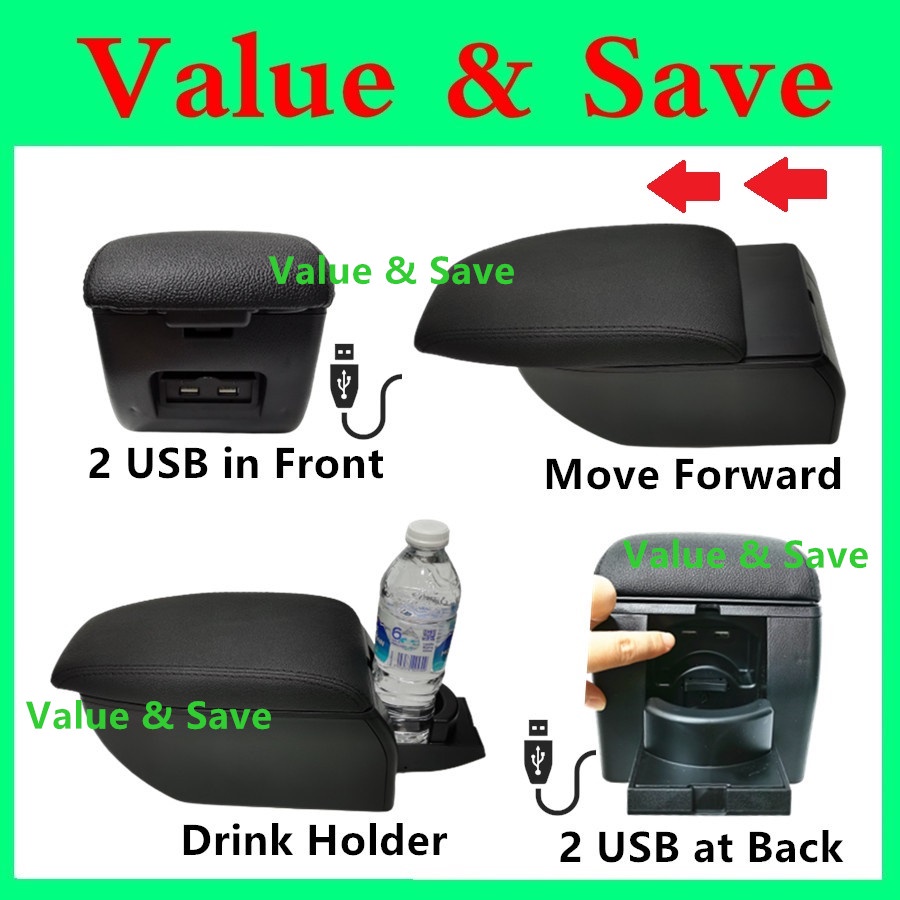 Toyota Rush 2019 - 2024 Armrest PREMIUM ARMREST Arm Rest with 4 USB ...
