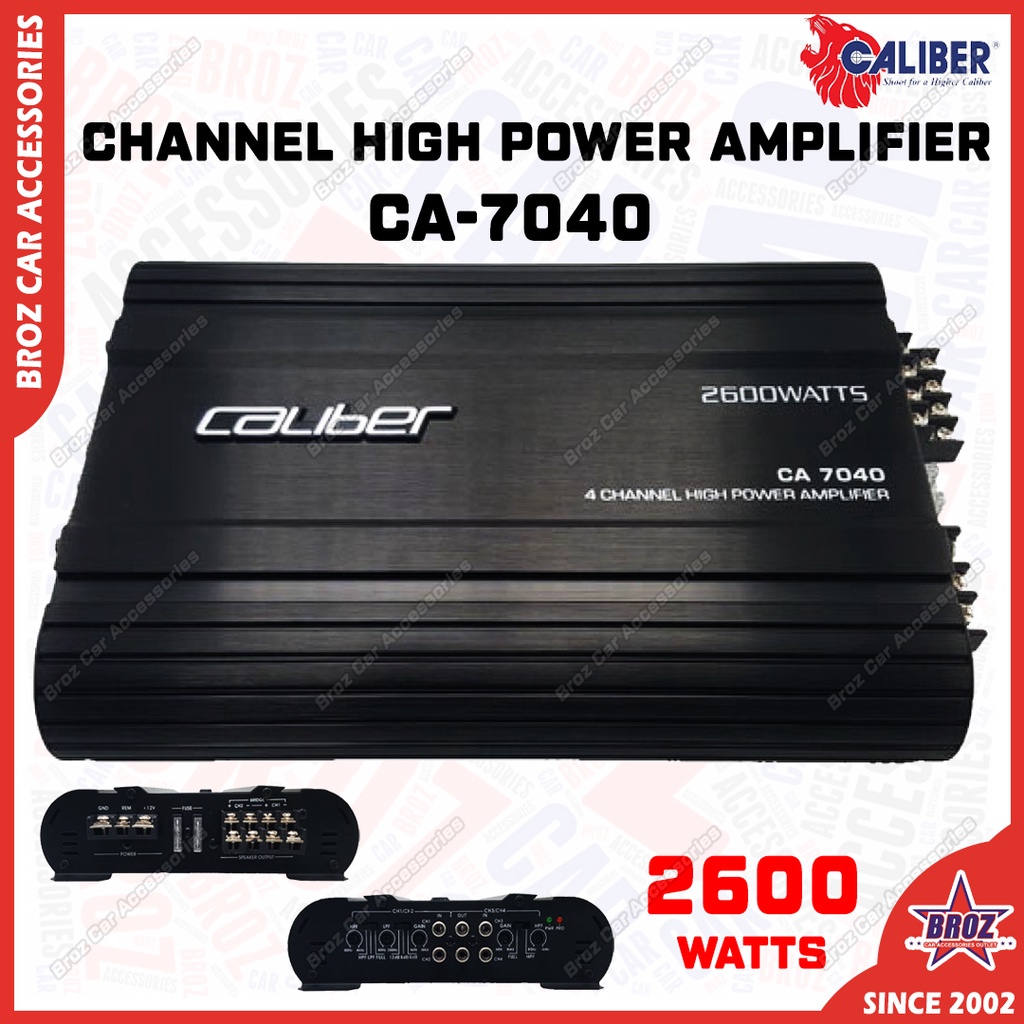 Caliber 4 Channel High Power Amplifier CA-7040 4-Channel Car Power Amp ...