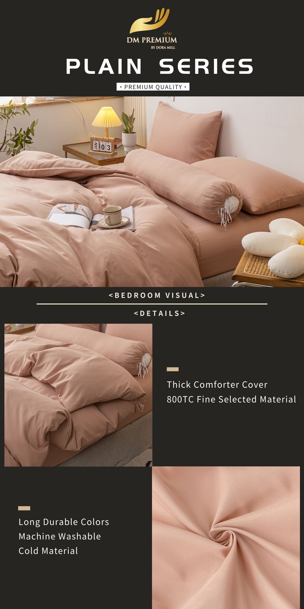 [READY STOCK] Premium 800 TC Cotton Plain Series Quilt Cover Comforter ...