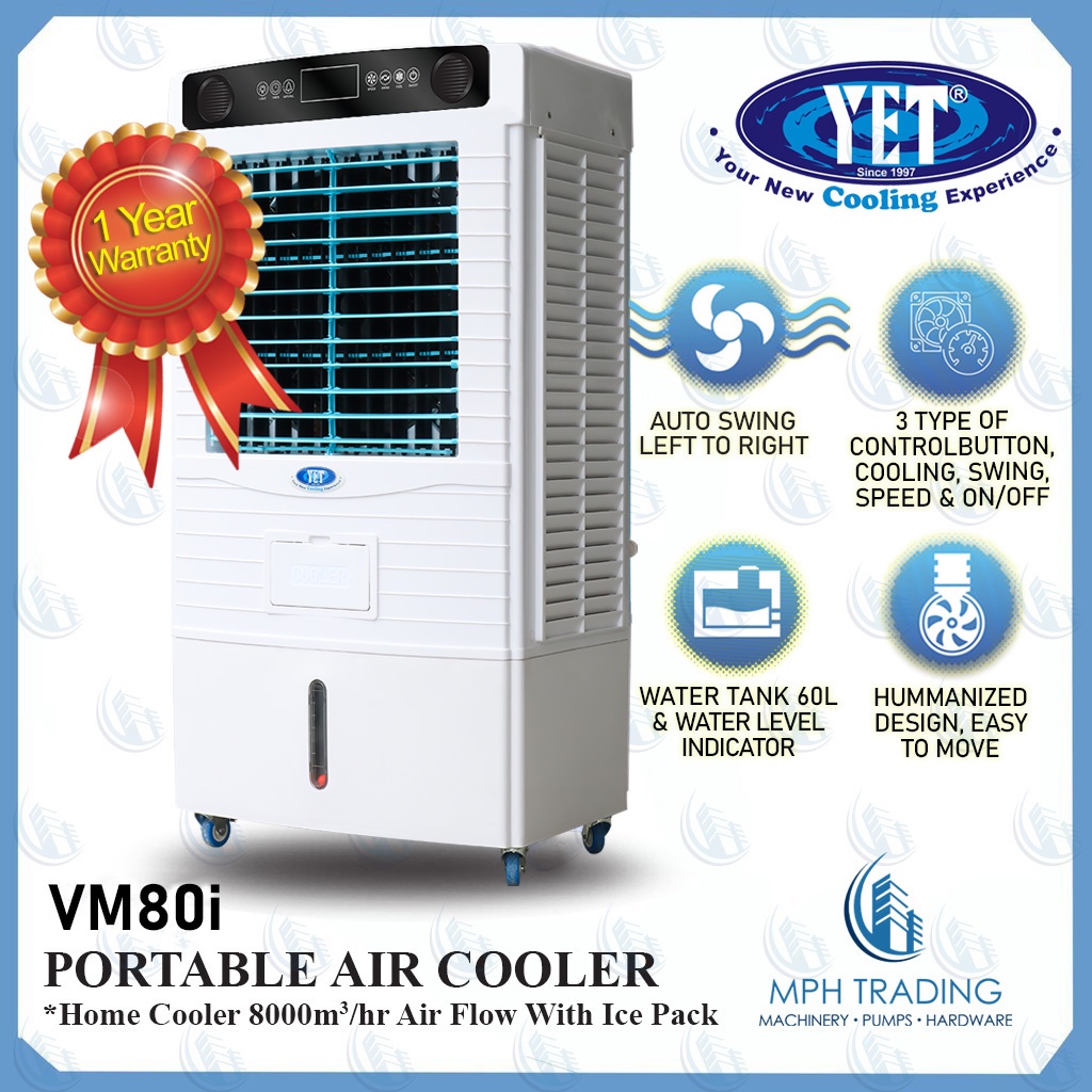 YET VM45i VM80i Powerful Home Air Cooler with Ionizer and Ice Tank ...