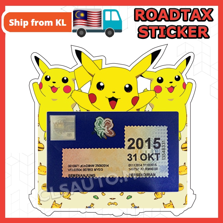 Car Road Tax Sticker Cute Cartoon Roadtax Pelekat Rotex Rotek Rotax ...