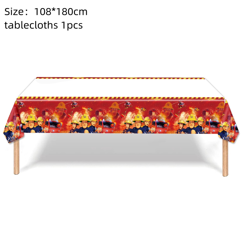 Fireman Sam Party Tableware Plates Cups Fire Engine truck Fireman Sam ...