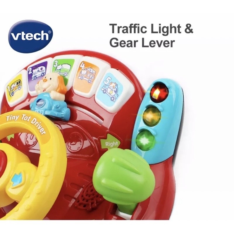 Vtech Tiny Tot Driver Stelling Wheel Lights Musical Sound Early ...