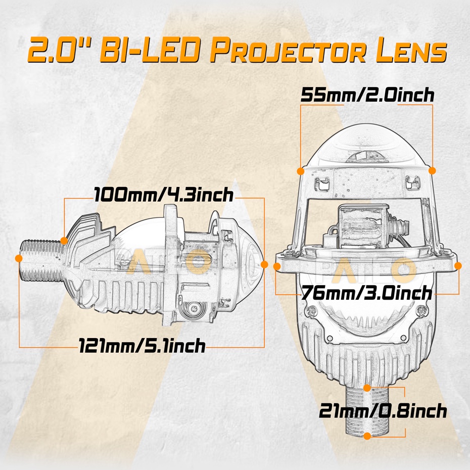 2.0 inch Mini Bi-led Projector Headlight Lenses H7 H4 9005 9006 LED Lens Car Lights Accessories ...