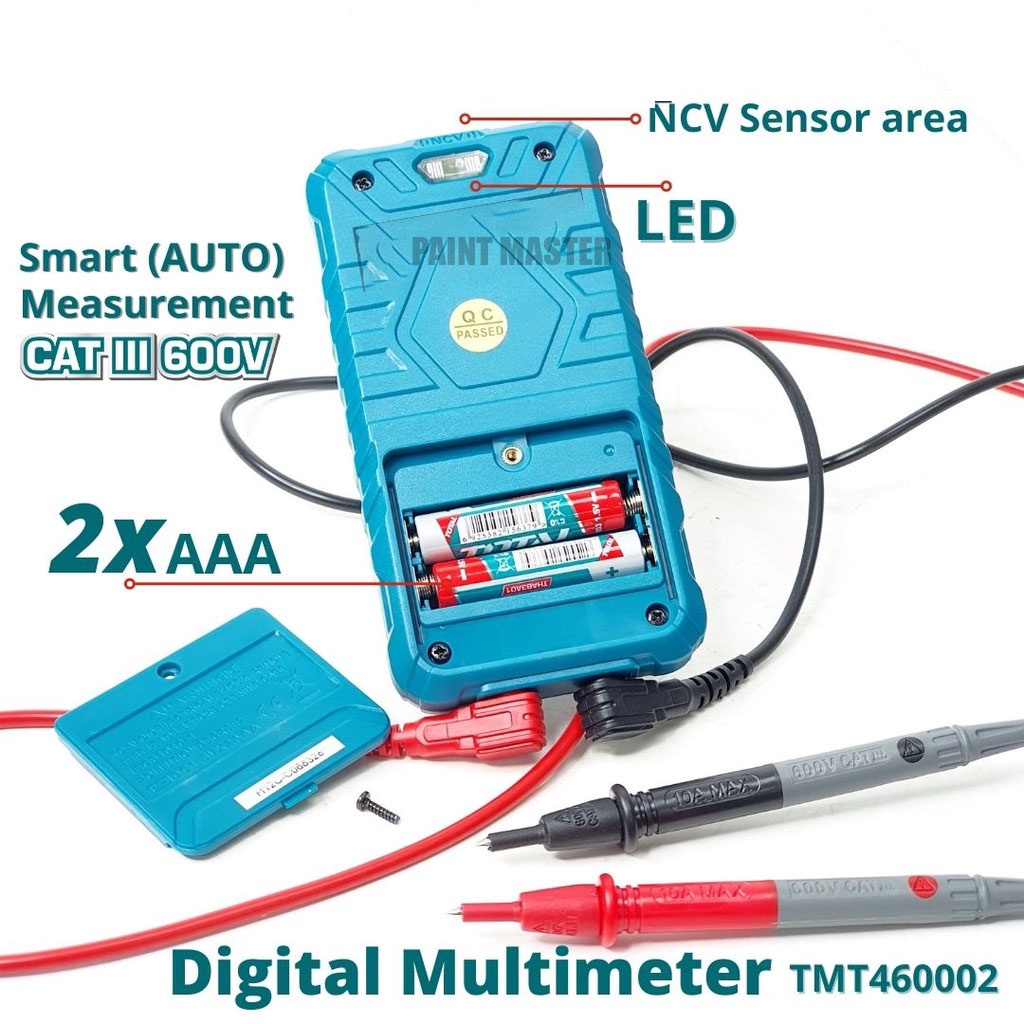 TOTAL Smart (AUTO) Measurement Digital Multimeter CAT III 600V 4000 ...