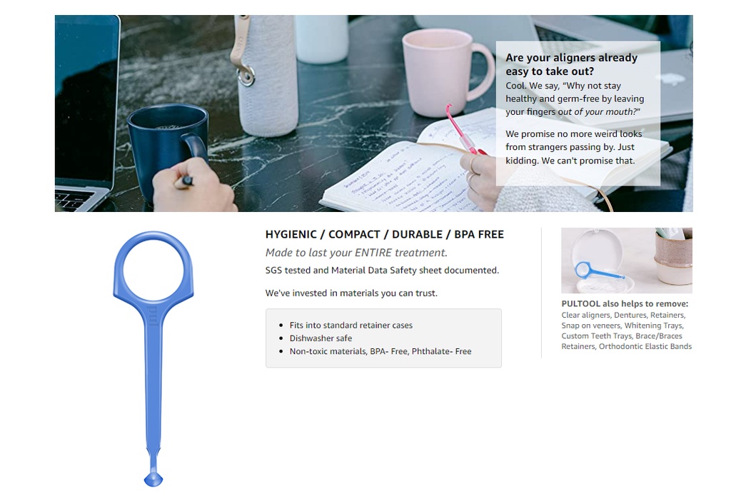 Clear Aligner Removal PUL Tool & PUL System for Invisalign Removable ...