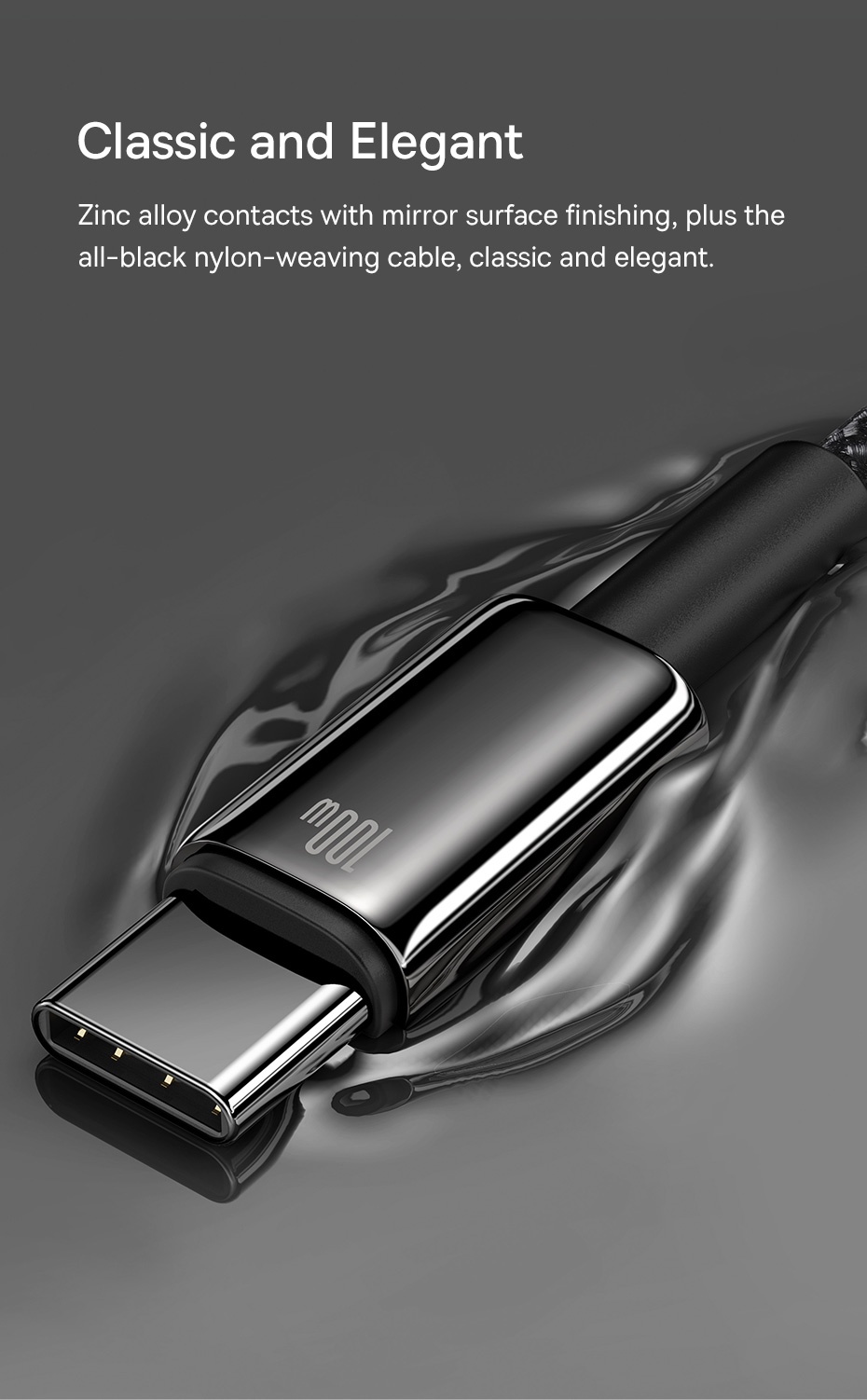 Baseus 100W USB Type C Cable For Cellphone Fast Charging Wire USB-C ...