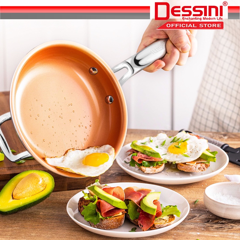 DESSINI ITALY Zero Fat 28CM Frying Pan Die Cast Aluminium Induction Non ...