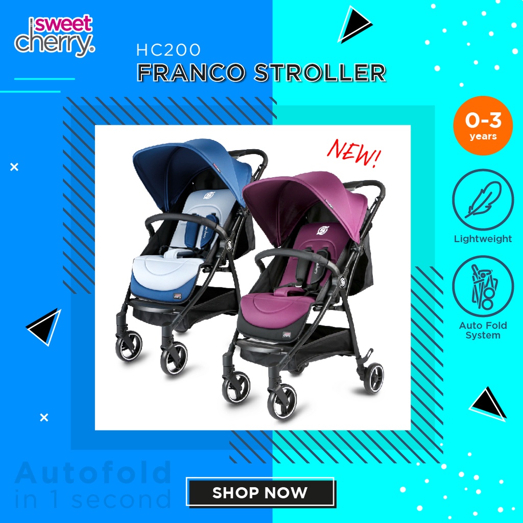 Sweet Cherry Lighweigh Compact Automatic Folding Baby Stroller HC200 ...