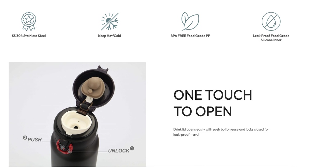 THERMOS Ultra Light Thermal Flask JNL Series (500ml/ 600ml/ 750ml) Original 保温瓶 2 Years Warranty ...