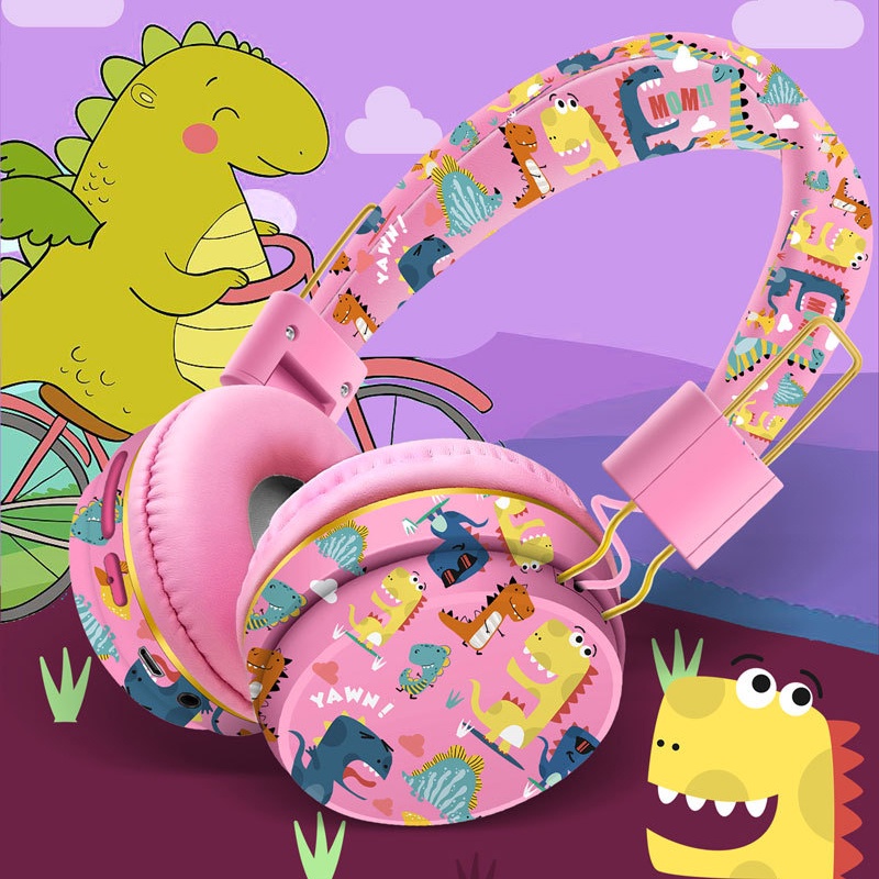Kids Dinosaur Headphones Wirless Bluetooth Headset with Mic Stereo ...