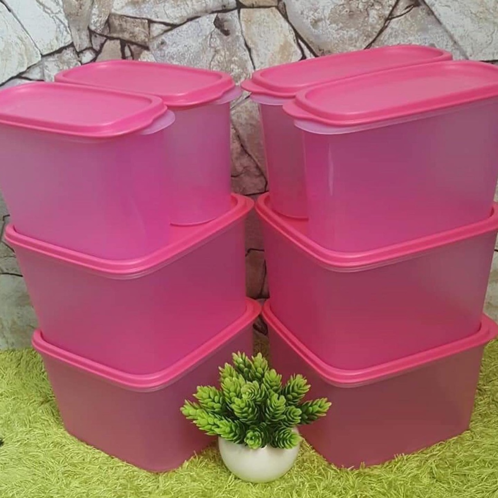 Tupperware Smart Saver Square 2.5L/ 5.4L Smart Saver Oval 1.1L Pink ...