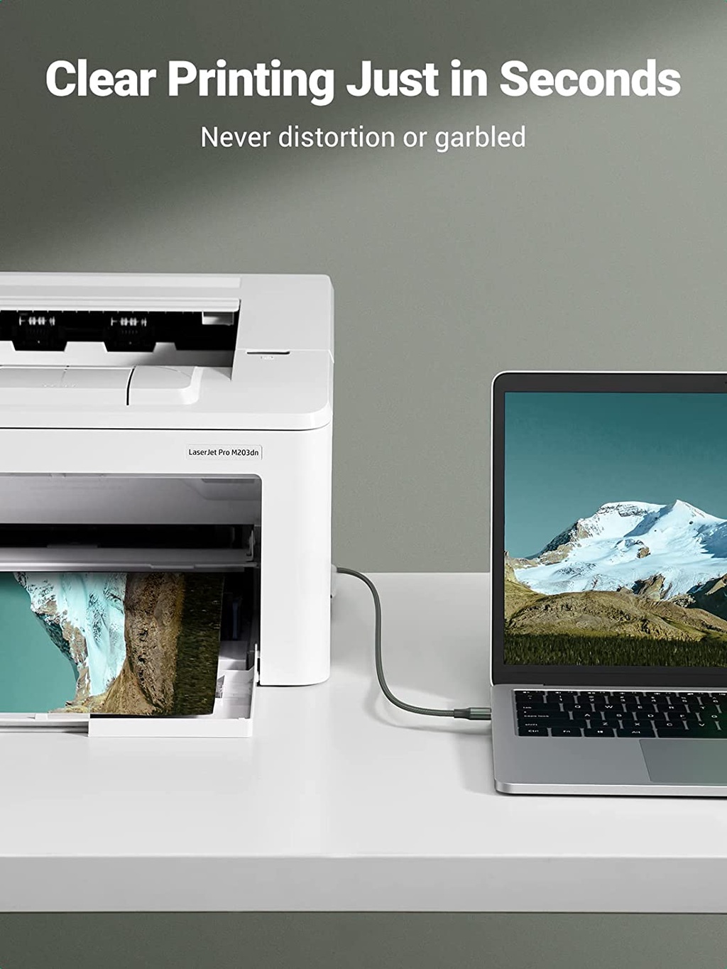 UGREEN 2M 3M Printer Cable USB A to B Nylon Braided USB B Cable High ...