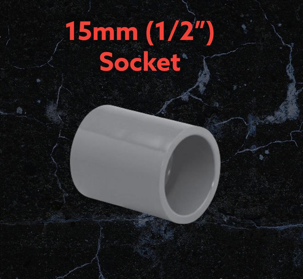 15MM (1/2") PVC Fitting / PVC Connector - Socket/Elbow/Tee - P/T Socket ...