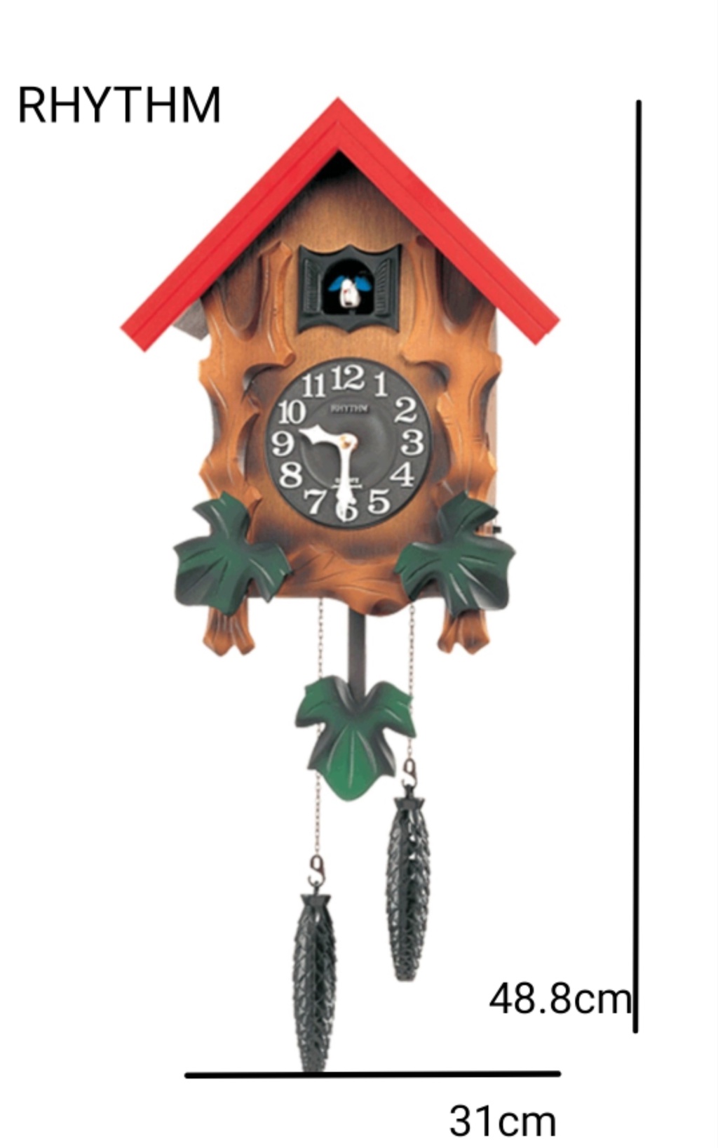 100% ORIGINAL RHYTHM WALL CLOCK WOODEN CUCKOO RT4MJ775RH06 | Shopee ...
