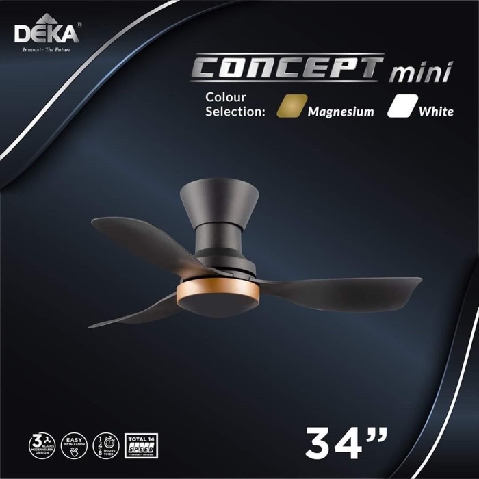 Deka Concept Mini 22” 34” 42” DC motor kitchen Mini Ceiling fan / Kipas ...