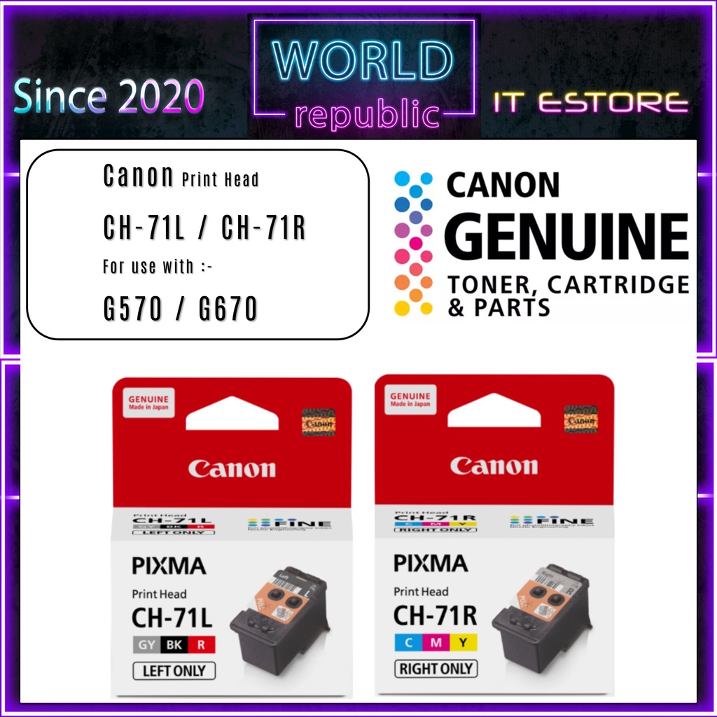 Canon Original Print Head - CH-71L CH71L GY BK R - CH-71R CH71R C M Y ...