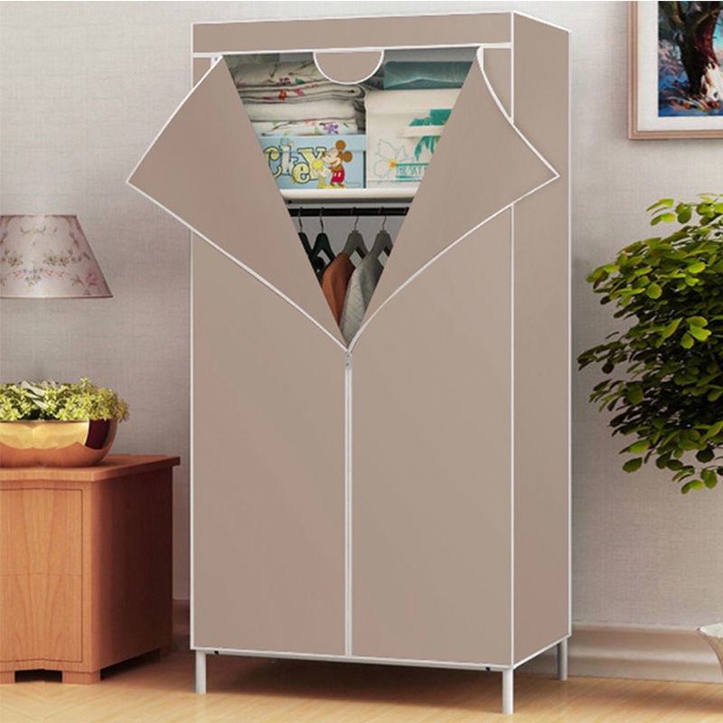 D.I.Y T-Zipped Wardrobe Self Assembly Non Woven Cloth Curtain Wardrobe ...