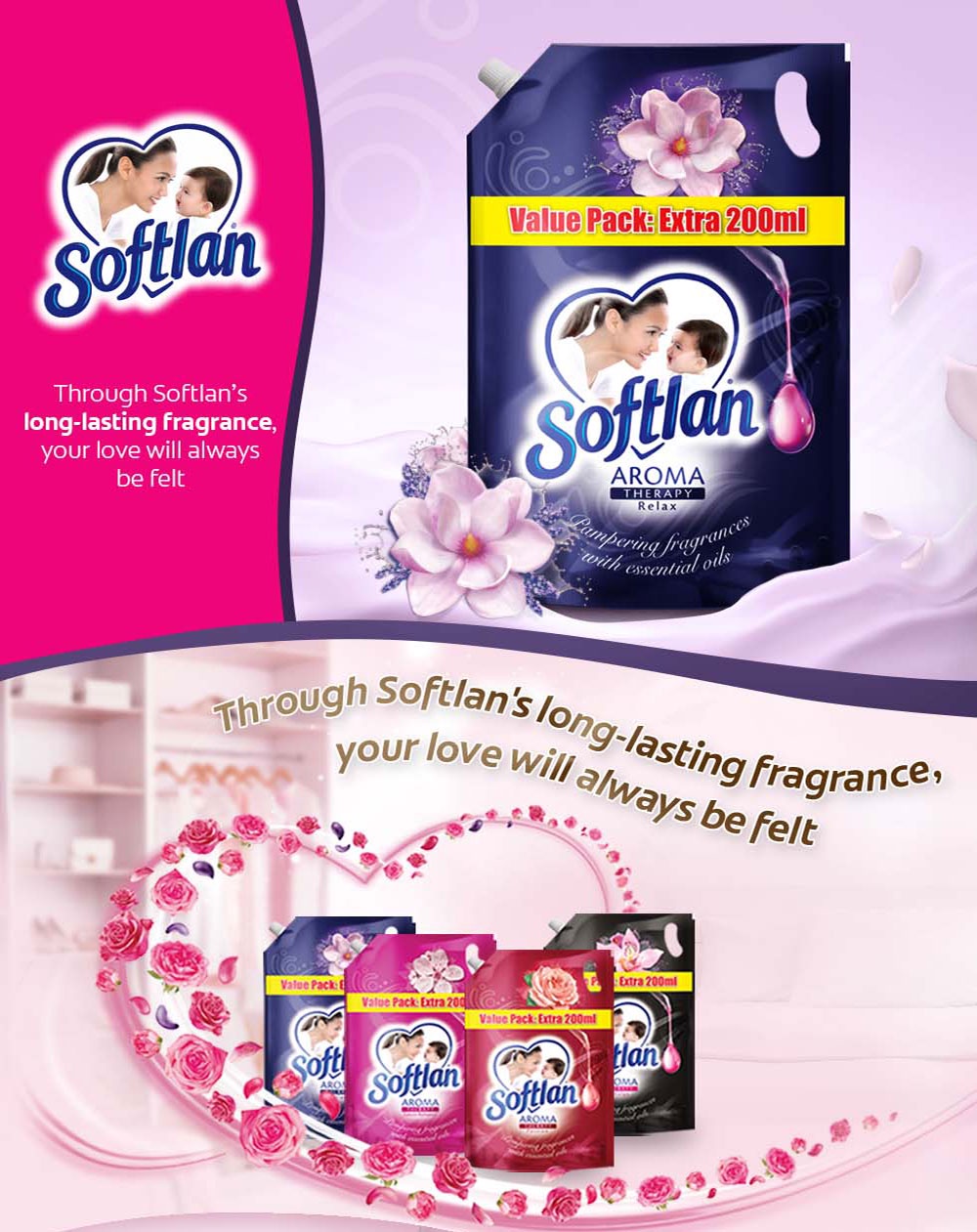 Softlan Aroma Therapy Relax (Purple) Fabric Softener 1.5L Refill ...