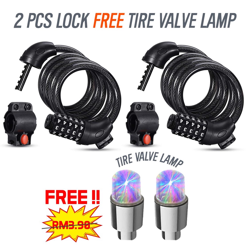Basikal Bicycle Password Lock Bike Security Locker Anti-Theft Locks ...