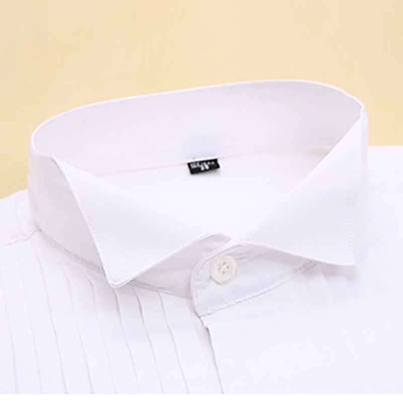 Wing Tip Collar Tuxedo Shirt Long Sleeve Men's French Cuff Button ...