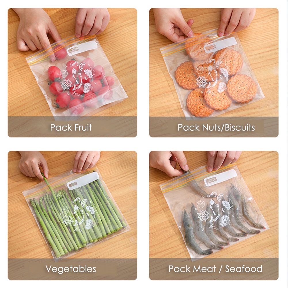 BC Double Ziplock Bag 15/25/30Pcs Resealable Plastic Transparent Dry ...