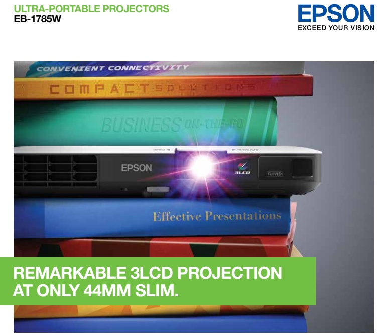 Epson EB-1785W 3200 ANSI Lumens WXGA (1280x800) WIFI / Wireless 3LCD ...