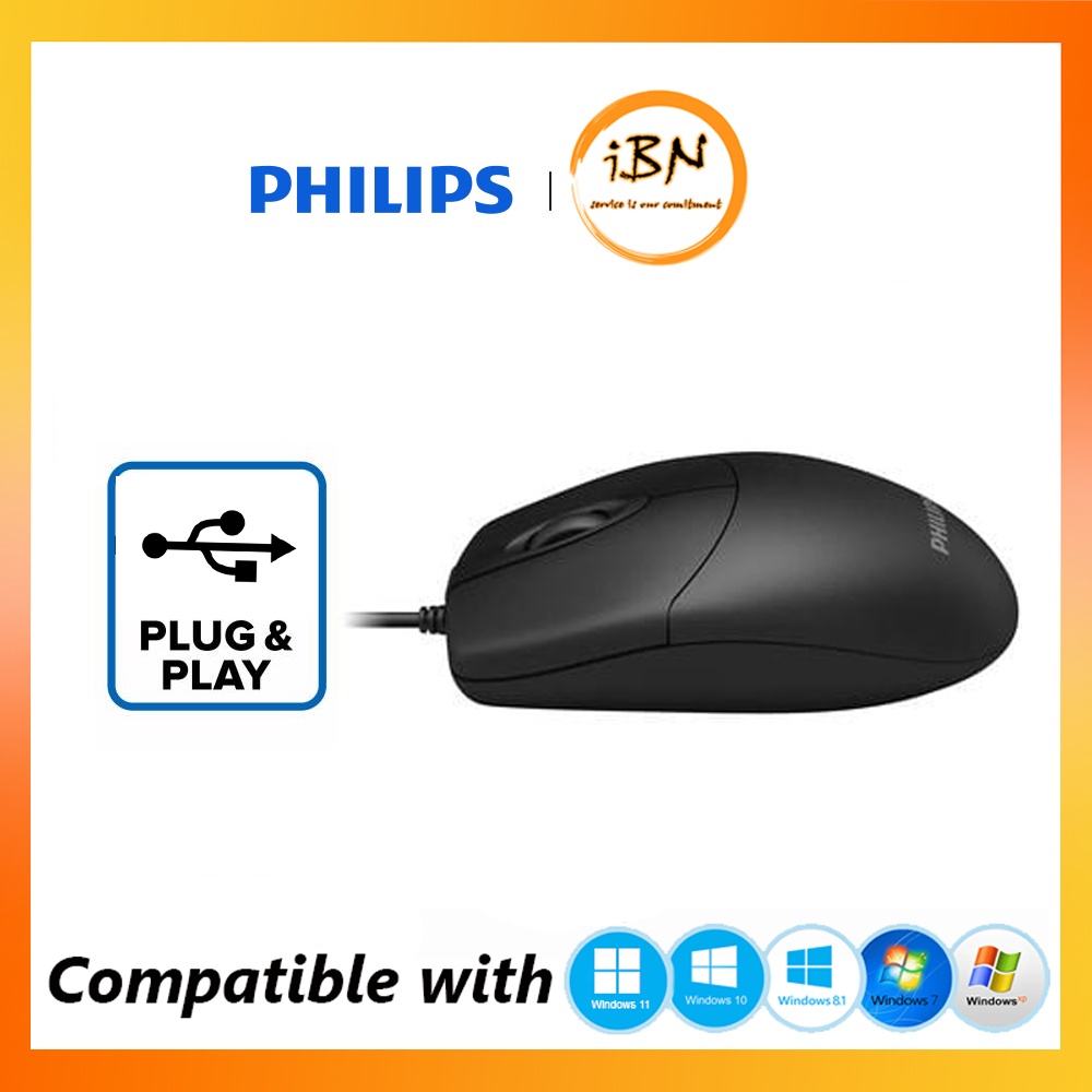 Philips M234 USB Wired Mouse simplicity compact design [Plug & Play ...