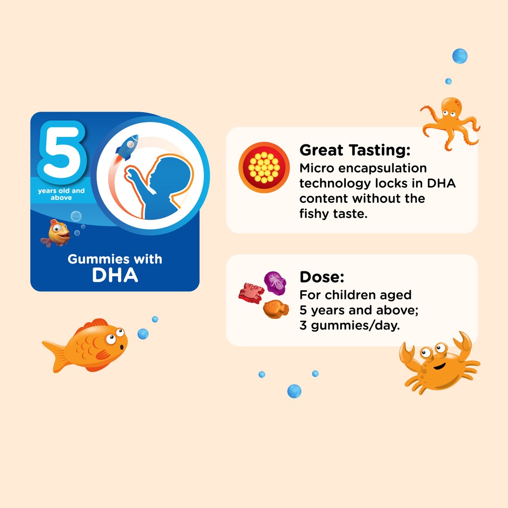 Scott's DHA Chewable Gummies, Fish Oil Omega 3 Children Supplement for ...