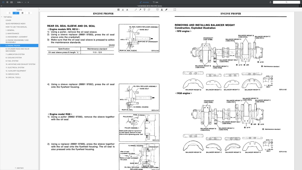 NISSAN UD DIESEL ENGINE RE10 / RF8 TC TD/ RG8 SERVICE REPAIR MANUAL ...