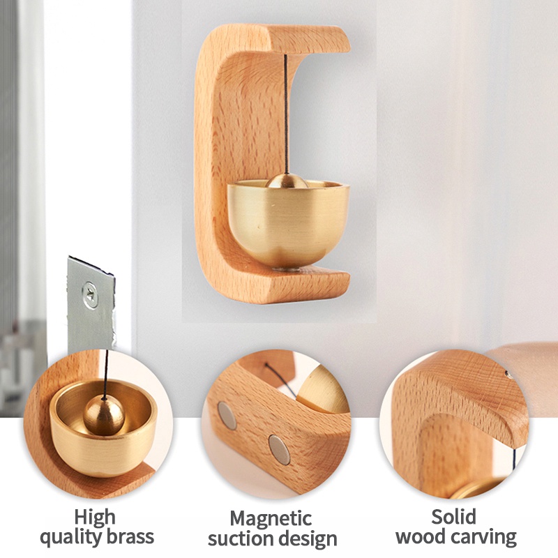 Creative Ins Doorbell Wooden Bell Magnetic Suction Wireless Doorbells ...