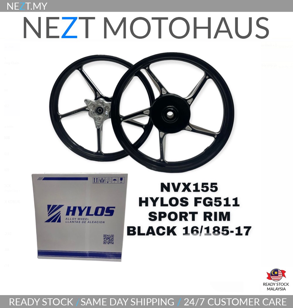 Hylos Sport Rim 17" NVX NVX155 V1 / V2 FG511 FG505 1.6/1.85 Black Hitam Kilat | Shopee Malaysia