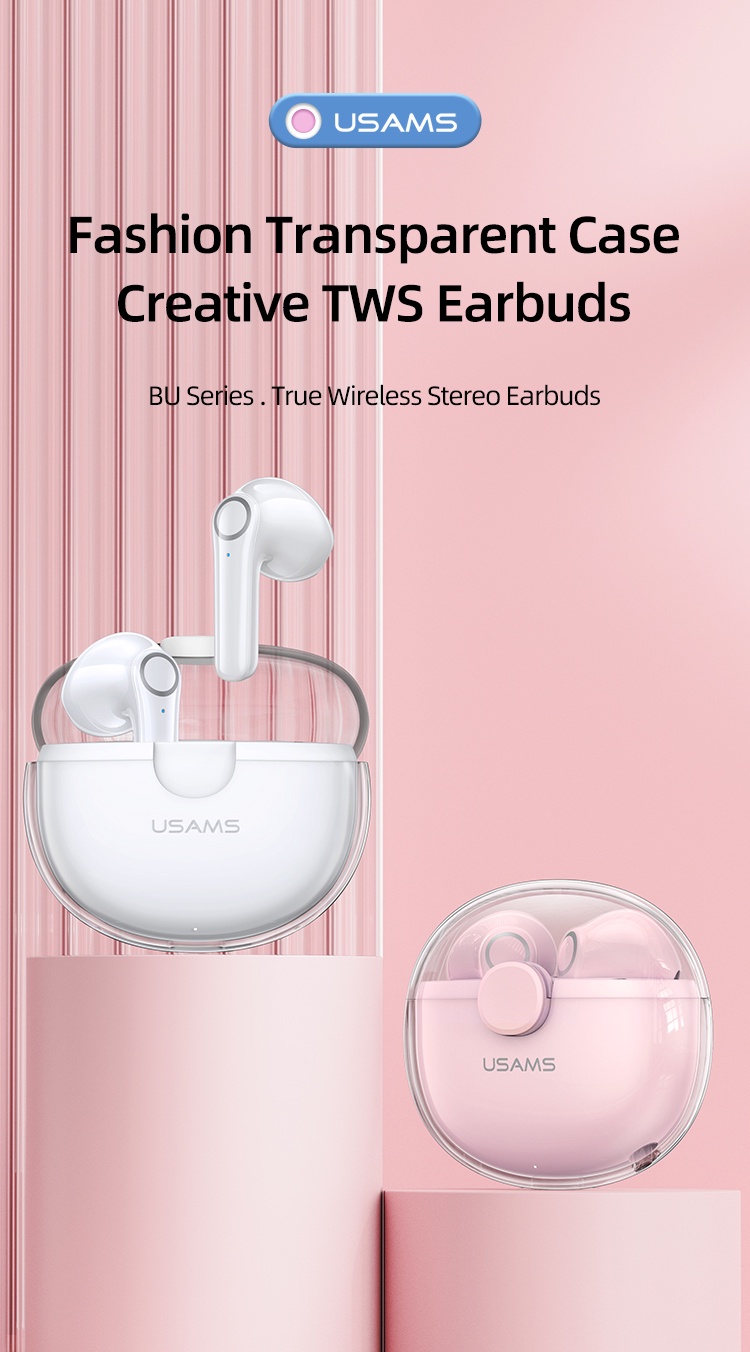 USAMS TWS Transparent Bluetooth Headset Wireless 5.1 Stereo Binaural ...