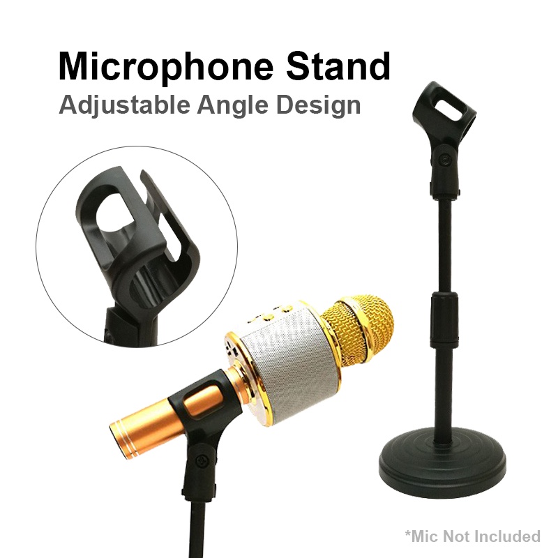 Microphone Mic Stand With Mic Holder | Mike Stand Meja Clip Clamp Stand ...