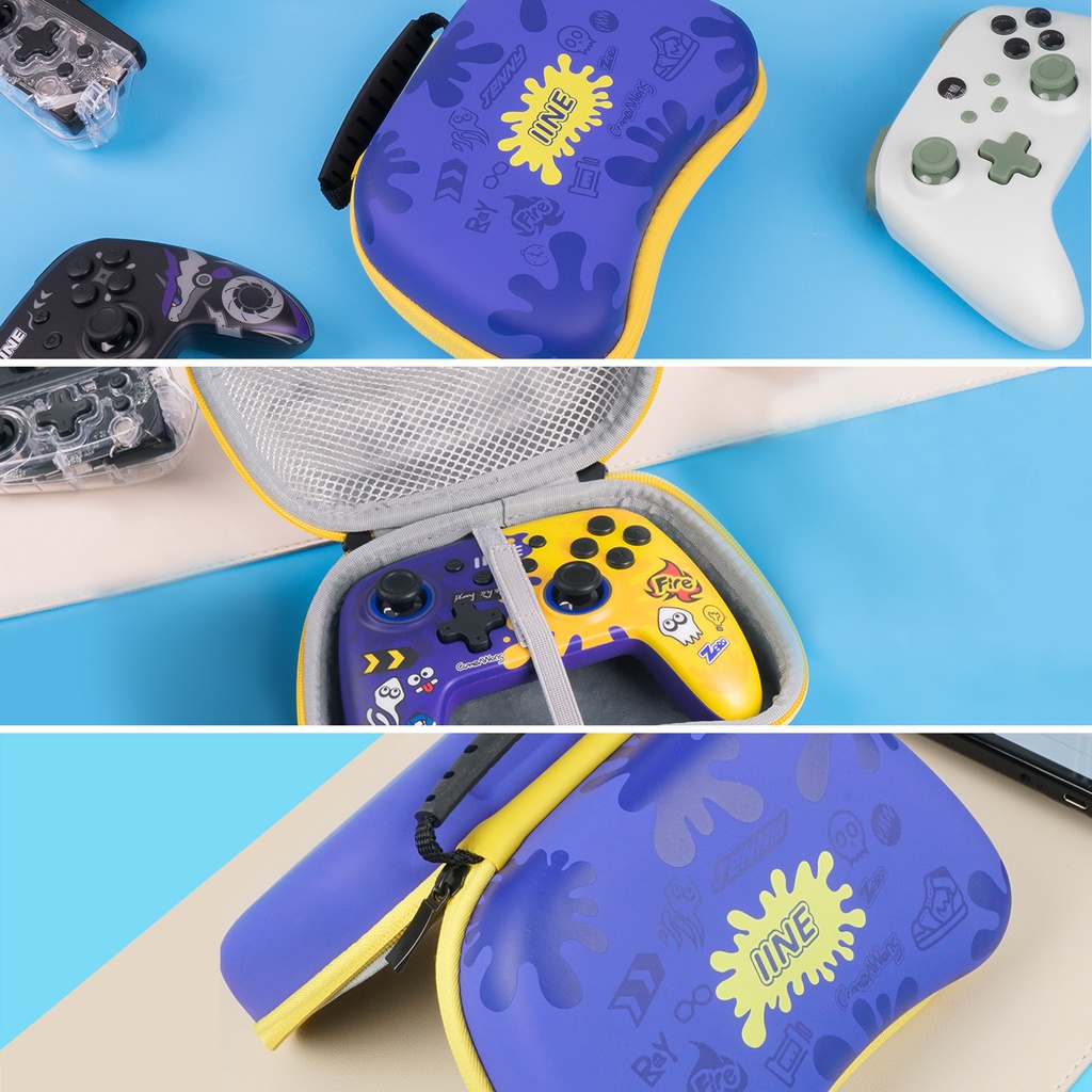 IINE Splatoon Design Purple Controller Storage Bag for Pro Controller ...