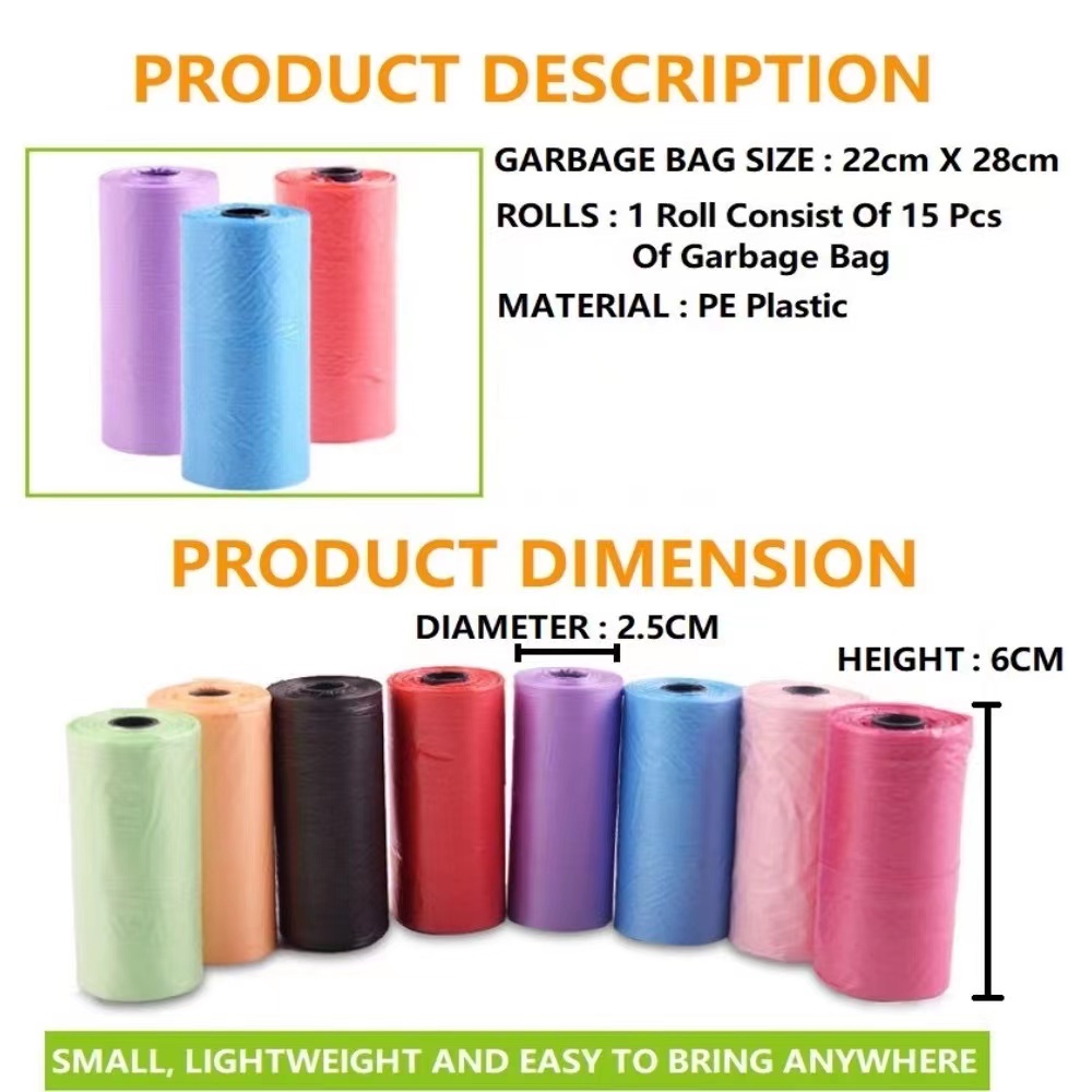 Capsule Rubbish Bag Disposable Dispenser Refill Garbage Portable Poop ...