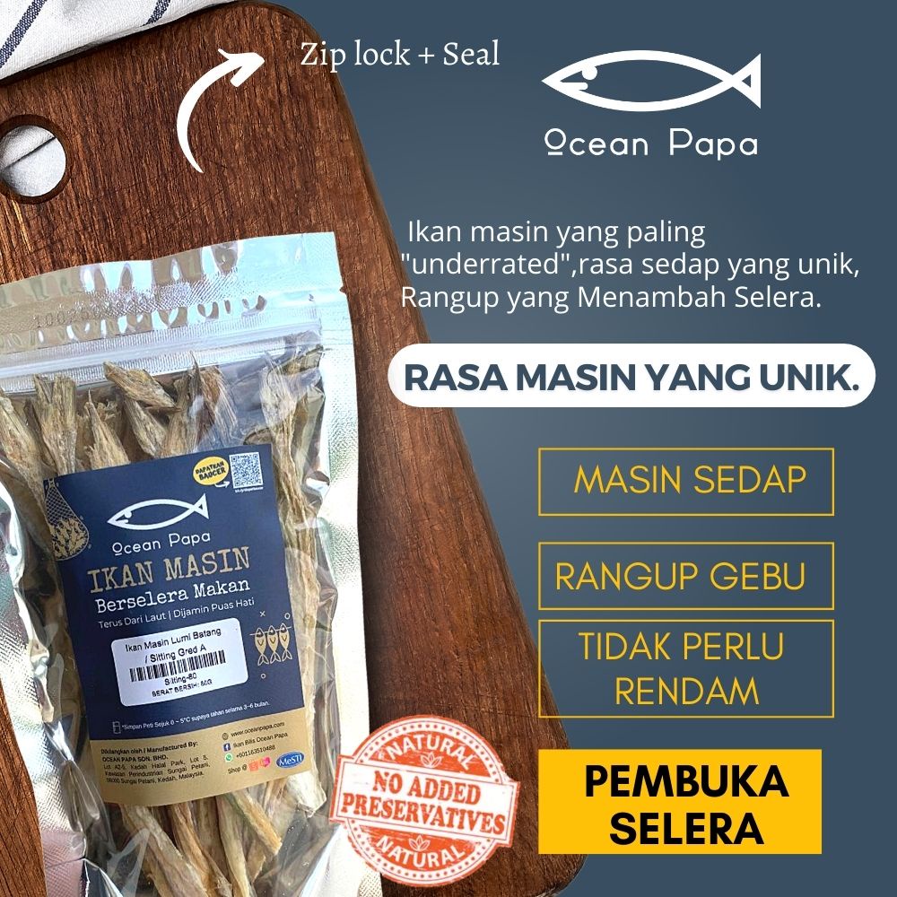 Ocean Papa Ikan Masin Rumi Batang / Ikan Sitting Gred AAA (80G ...