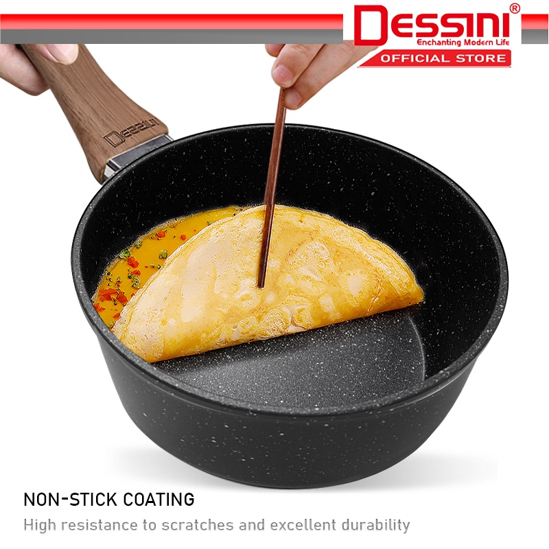 DESSINI ITALY Natural Stone 16CM Sauce Pan Aluminium Induction Non ...