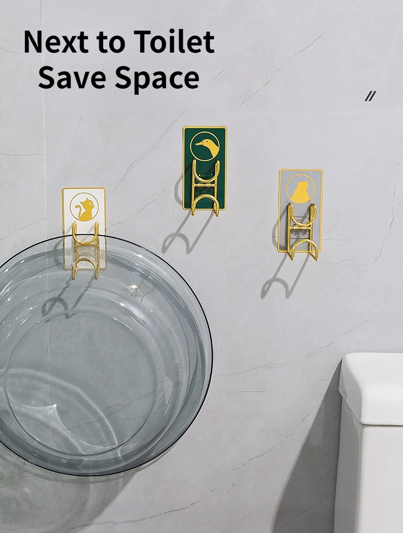 Wall Wash Basin Hook Holder Toilet Hanging Basin Hook No-Drill ...