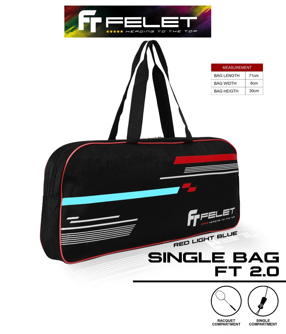 Felet Single Bag Ft 2.0 Badminton Bag Single Zip 1 Zip Racket Bag 100% ...